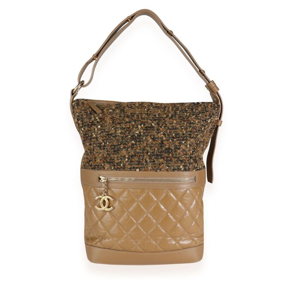 Chanel Tweed & Camel Quilted Aged Calfskin Medium Cas… - Gem